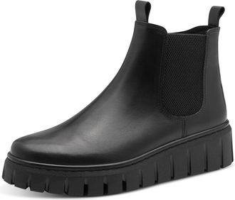 Marco Tozzi Marco Tozzi Damen Chelsea Boots aus Leder Plateau, Schwarz (Black), 39 EU