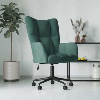 vidaXL Chaise de relaxation Vert fonc&eacute; Velours - Vidaxl