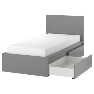 IKEA MALM Bettgestell hoch mit 2 Schubk&auml;sten