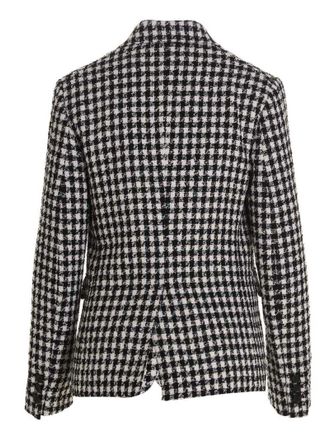 Versace Tweed Wool Blazer - Black