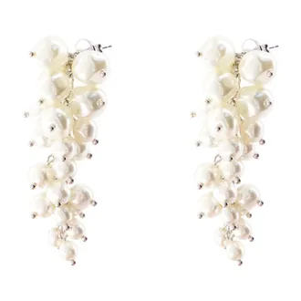 Simone Rocha Womens Cluster Earrings - Simone Rocha Synthetic Pearls Ivory Synthetic_pearls Jewelry-Watches