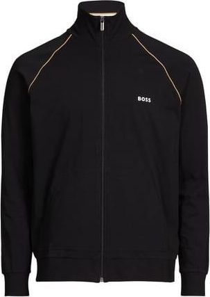 HUGO BOSS Veste &agrave; col montant en coton m&eacute;lang&eacute;