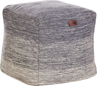 Beliani Pouf Sitzpouf Fußstütze Baumwolle hellgrau modern Hirri