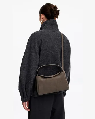 Arket Schultertasche Aus Veloursleder -Braun