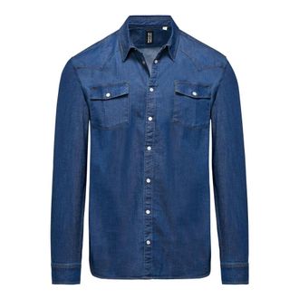 Bomboogie Homme, Chemises, Bleu, Taille: S Chemise Rodeo en Denim Stretch