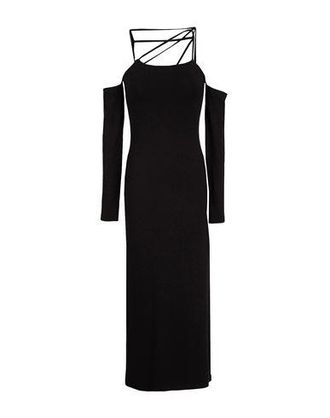8 by YOOX VISCOSE JERSEY OFF-SHOULDER STRAP MIDI DRESS