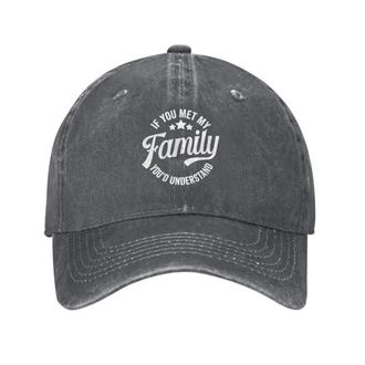 Generic Si Vous Rencontriez Ma Famille, Vous Comprendriez. Unisexe Casquette Trucker Athl&eacute;tique Hip-Hop Cap Confortable Casquette De Baseball pour Tennis Spor