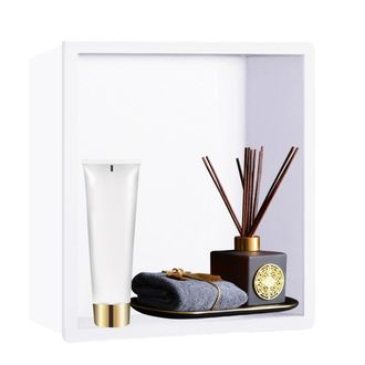 Generic Duschwandeinsatz (31,75 x 31,75 cm), wasserdicht und rostfrei, vorgefertigter, platzsparender Einbauschrank f&uuml;r Badezimmer, Hotelzimmer, WC, Shampoo, 