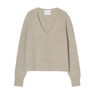 Closed Femme, Pulls, Beige, Taille: 40 FR Pull Col V P&ecirc;cheur