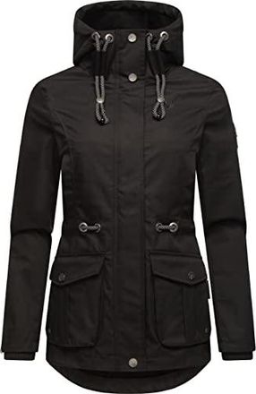 Marikoo Parka de transition l&eacute;g&egrave;re avec capuche Babetaa Prc XS-XXL pour femme, Noir, XL