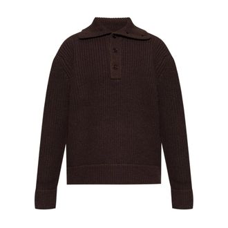 Dries Van Noten Polo-Sweater mit hohem Kragen - - Knitwear - Herren - Braun - L