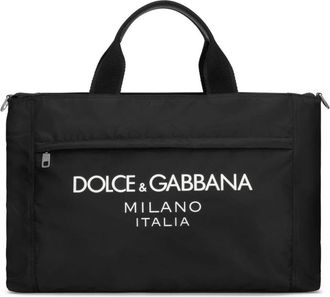 Dolce & Gabbana Homme, Sacs, Noir, Taille: ONE Size Logo Print Nylon Tote Bag
