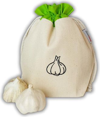 Slowroom Gem&uuml;sebeutel aus Baumwolle 15 x 20 cm - Baumwollbeutel mit Kordelzug f&uuml;r Knoblauch Aufbewahrung - Praktisch und Sch&ouml;n Baumwolls&auml;ckchen zum Aufbewahren
