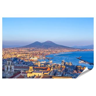 Islandburner XXL Bild Poster Napoli (Neapel) Und Den Vesuv Im Hintergrund Premium Bilder Fotodruck