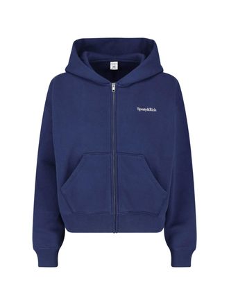 Sporty & Rich Zip-Up Hoodie With Logo