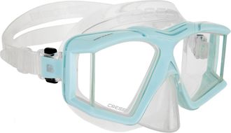 Cressi Horizon Mask Clear/Ice Ciano - Unisex Tauch und Schnorchelmaske mit 4 Separaten Temperargläsern für eine Pneingeschränkte Rundumsicht, Klar/Eisblau
