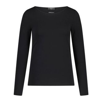 Marc Cain Essentielles Longsleeve mit Eleganten Details - - Tops - Damen - Schwarzk - XS
