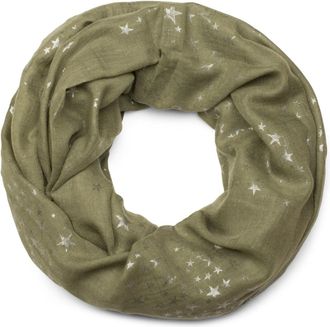 styleBREAKER Schlauchschal Loop Schal mit Metallic Sterne Print