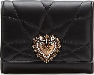 Dolce & Gabbana Kleine Devotion Continental Geldbörse - Frau Geldbörsen Und Kleinlederwaren Schwarz Leder Onesize