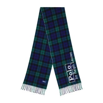 Polo Ralph Lauren Femme, Accessoires, Multicolore, Taille: ONE Size Knitted Tartan Logo Scarf