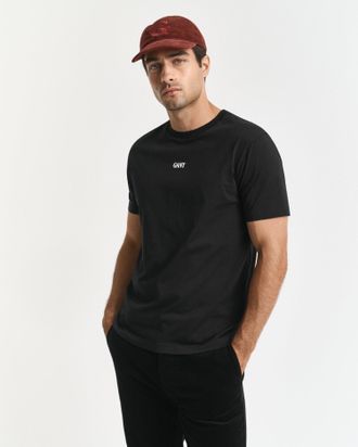 GANT Herren T-Shirt mit kleiner Grafik (XXXL) Schwarz