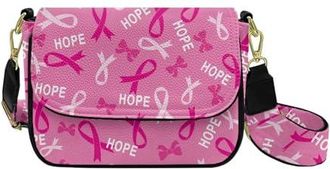 Hugs Idea Sac à bandoulière en cuir pour femme, sac à main Hobo rose pour femme, Noeuds en ruban rose, Taille unique