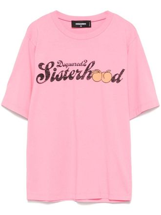 Dsquared2 t-shirt &agrave; logo imprim&eacute; - Rose