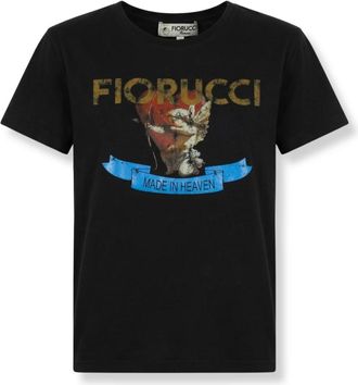 Fiorucci Femme, Tops, Noir, Taille: 42 FR Rock Cupid Slim T-Shirt