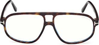 Tom Ford Femme, Accessoires, Brun, Taille: 57 MM Blue Block Navigator Optical