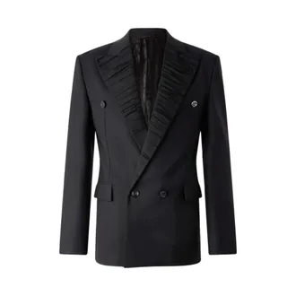 Roberto Cavalli Homme, Vestes, Noir, Taille: L Blazer double boutonnage en laine stretch