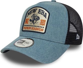 New Era A-Frame Mesh Trucker Cap - Denim Patch Sky Blue