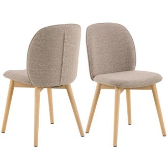 Hellin Chaises scandinaves en tissu bouclette (lot de 2) - ALIX