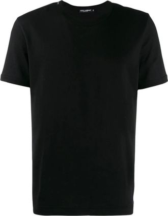 Dolce & Gabbana Homme, Tops, Noir, Taille: S Basic Crew Neck T-Shirt