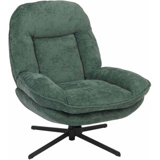Hhg Relaxsessel HHG-187, Fernsehsessel Nosagfederung Polstersessel, drehbar Metall Stoff/Textil Chenille (370 g/m&sup2;) gr&uuml;n