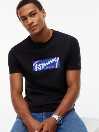 Tommy Jeans T-Shirt TJM REGULAR SIGNATURE Print, Rundhals, normale Passform