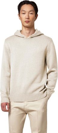 Alpha Studio Homme, Sweatshirts et sweats &agrave; capuche, Blanc, Taille: 3XL Merino Wool Sweater with Hood