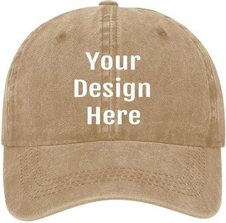 Generic Casquette de baseball personnalis&eacute;e, chapeau personnalis&eacute; avec logo brod&eacute; et photo imprim&eacute;e, image, chapeau de papa vintage en coton d&eacute;lav&eacute; r&eacute;glable, 