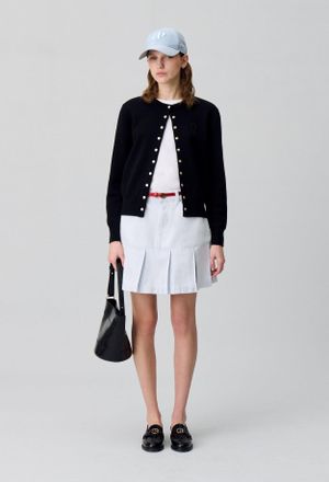Claudie Pierlot Jupe denim courte &agrave; plis