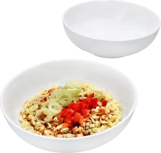 MamboCat 2er Set STABIL Ramenschüsseln I Ø 21 cm, 820 ml I Flache Porzellan-Schüssel ideal für Suppen, Bowlgerichte, Pasta & mehr I Schale für Frühstück, Mitta