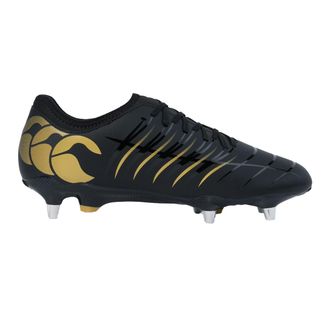 Canterbury Of New Zealand Phoenix 2.0 Team Rugby-Stiefel f&uuml;r weichen Boden f&uuml;r Herren, Leder (Schwarz/Gold)