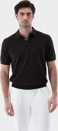 van Laack Strick Poloshirt mit Detail aus Air Cotton