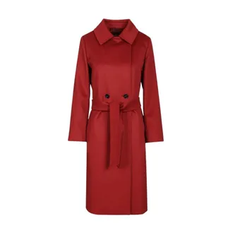 Max Mara Belted Coats - - Coats - Damen - Rot - L
