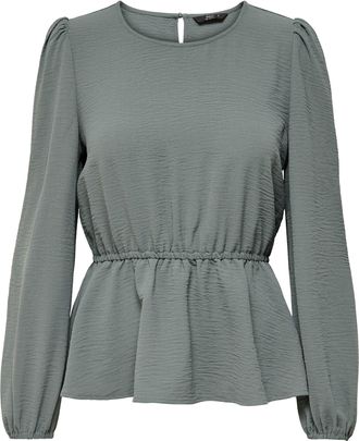Only Damen Onlmette DAR L/S O-Neck Top Noos WVN Langarmshirt 15240593,Balsam Green,XS