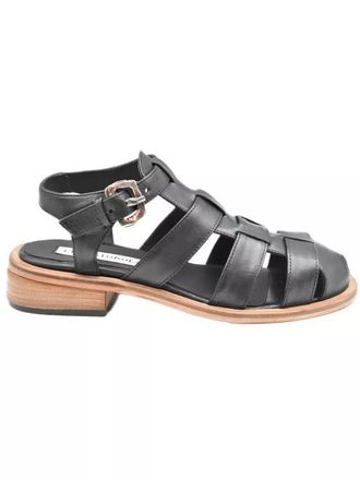 Ernesto Dolani Sandalen - Black Leather Sandals - Gr. 38 (EU) - in Schwarz - f&uuml;r Damen