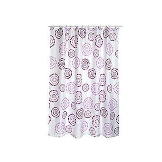MSV Rideau de Douche Polyester Dots 180x200cm QUALIT&Eacute; Premium Violet - Anneaux Inclus