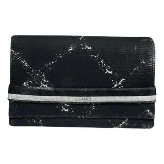 Chanel Portefeuille en coton Pre-owned - Femme - Pre-owned - Noir - Taille: ONE Size