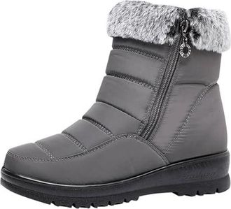 Generic Bottes de neige chaudes et d&eacute;contract&eacute;es pour femme - Couleur unie - Semelle &eacute;paisse - Fermeture &eacute;clair lat&eacute;rale antid&eacute;rapante - Doublure en polaire -