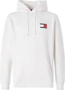 Tommy Hilfiger TJM REG Essential Flag Hood EXT Sweat &agrave; capuche pour homme, Blanc ancien, M