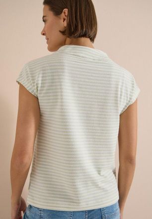 Cecil Kurzarmshirt Sommershirt mit Funnel Neck und Streifen