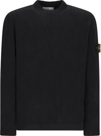 Stone Island Homme, Pulls, Noir, Taille: L Pull textur&eacute; &agrave; col rond